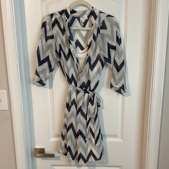 Tacera | Dresses | Tacera Chevron Mini Dress Black And Gray | Poshmark